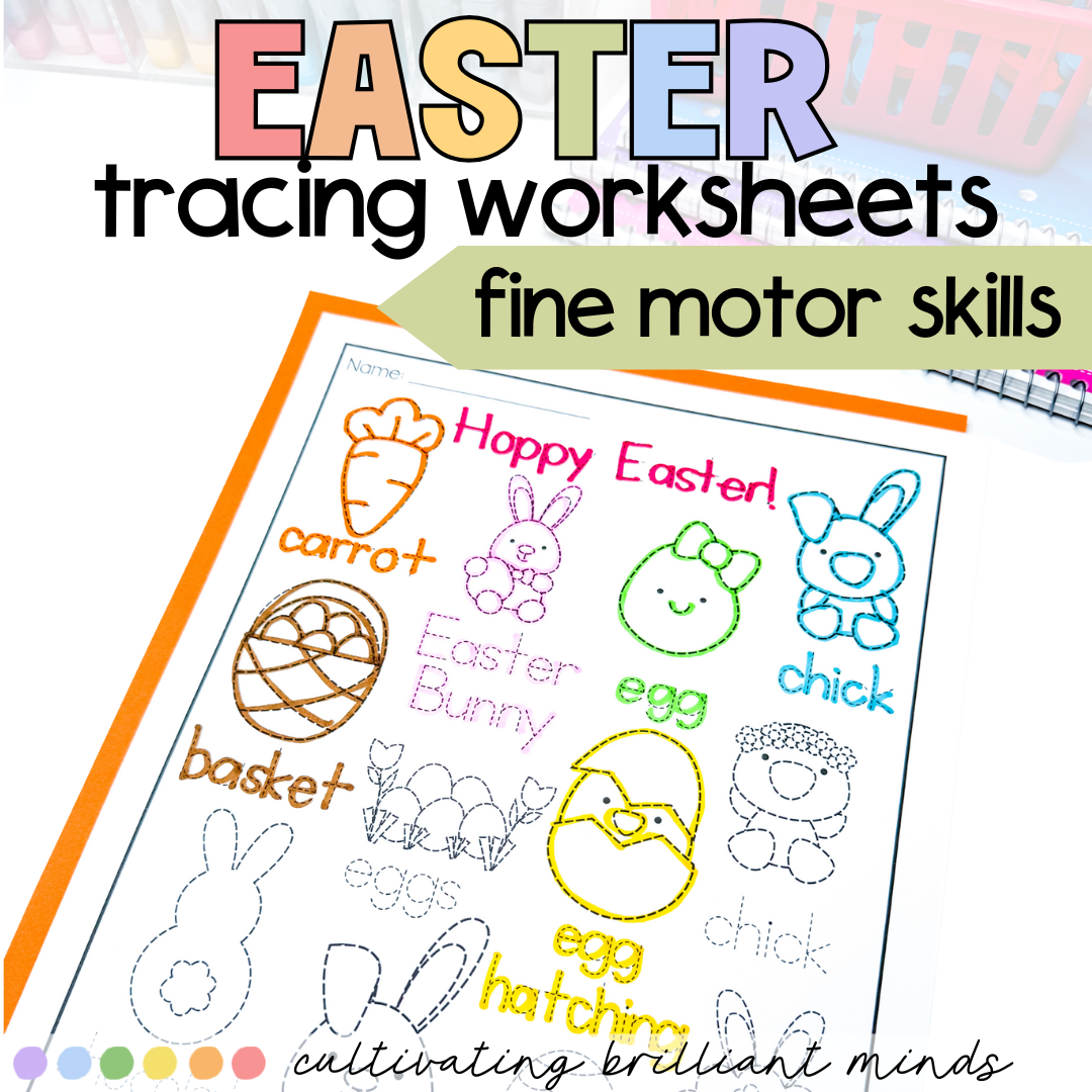 Easter Tracing Sheets Tracing Worksheets Trace and Color Fine Motor ...