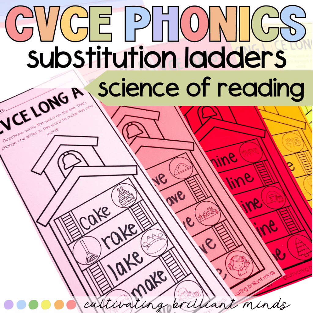 CVCE Phonics Ladders | Phoneme Substitution | CVCE Worksheets | Long ...