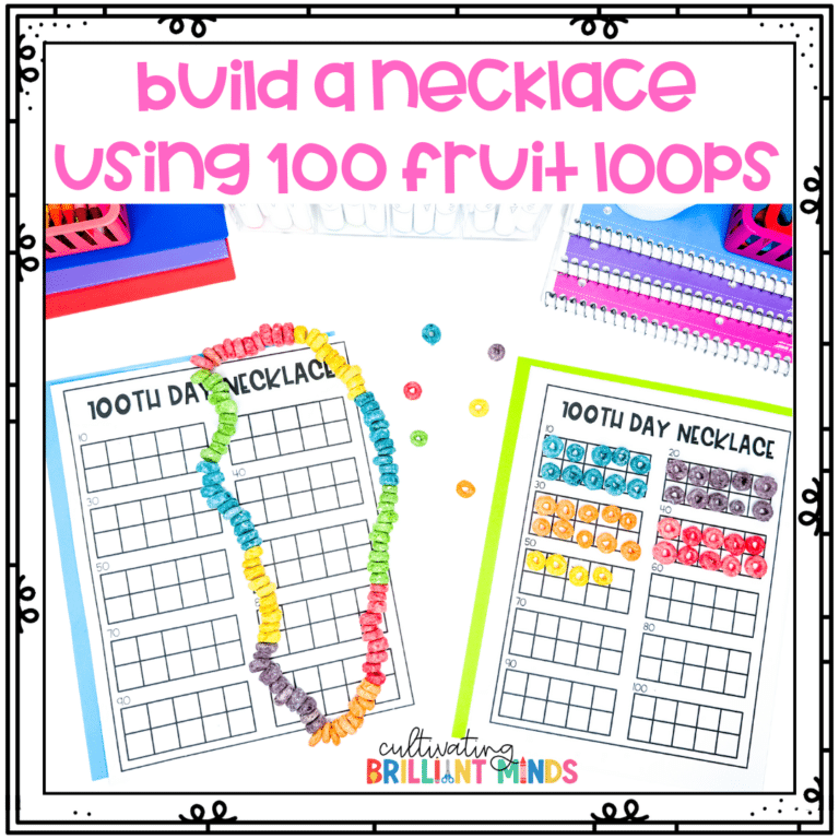 100th Day of School Fruit Loop Necklace Template | 100th Day Activities ...