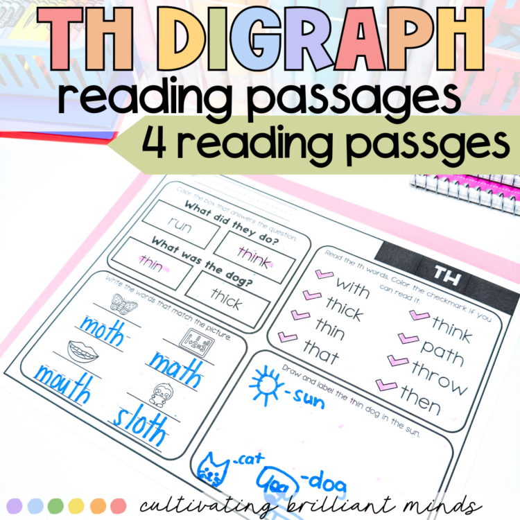Digraph TH Reading Passages Decodable Passages with Comprehension ...