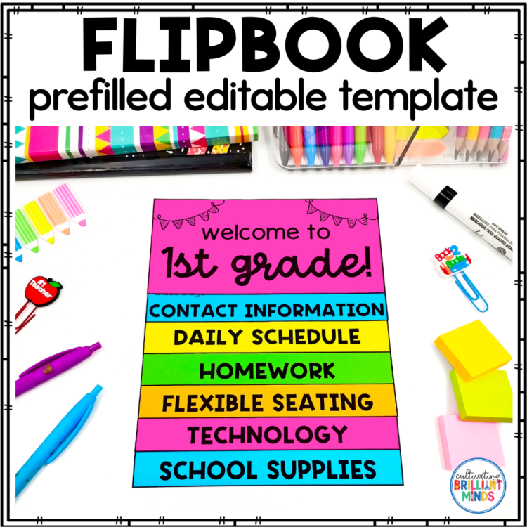 Meet the Teacher Editable Back to School Flipbook Template | Open House ...
