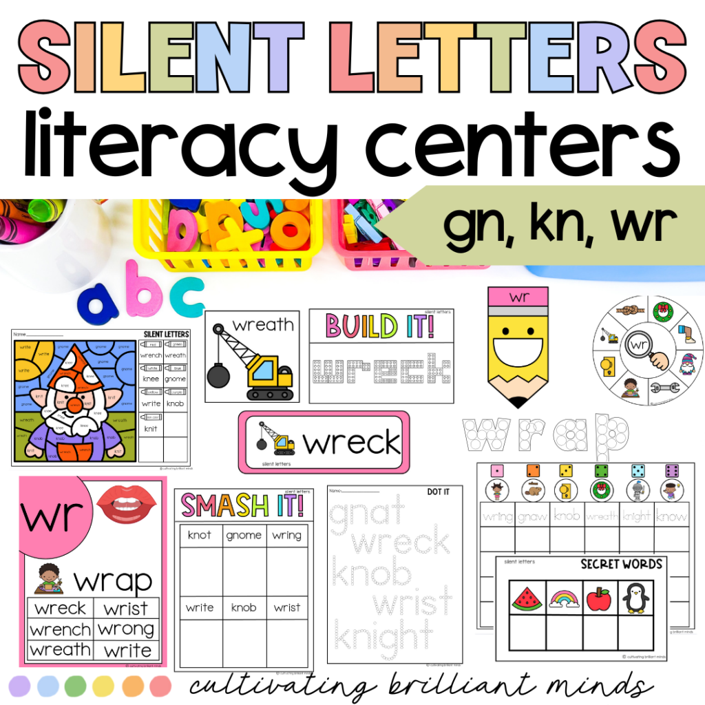 Silent Letters WR, KN, GN Phonics Centers & Worksheets | Phonics ...
