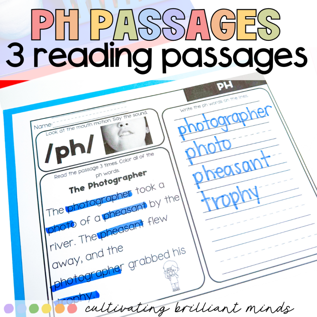 PH Digraph Decodable Reading Passages w/ Comprehension Questions SoR ...