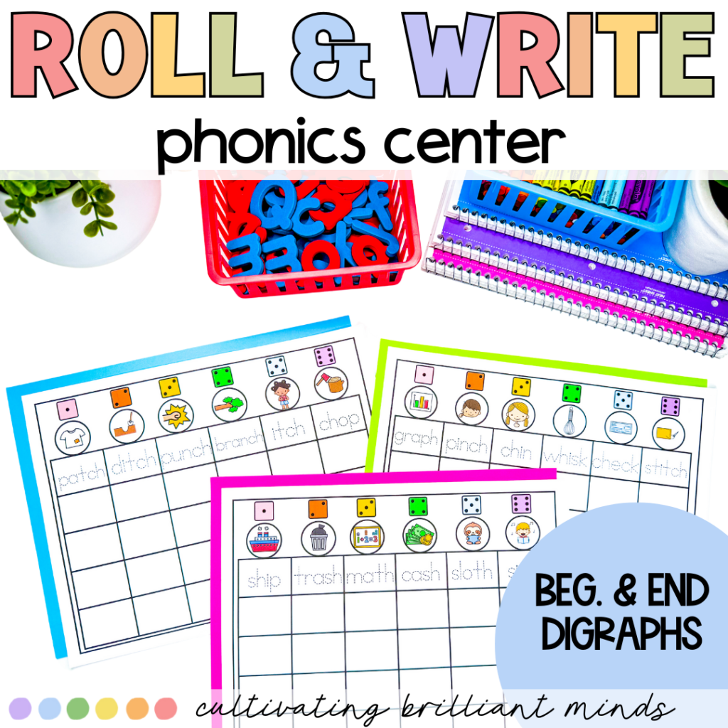 Digraphs Phonics Game | Phonics Activities | Roll & Write | SOR K/1 ...