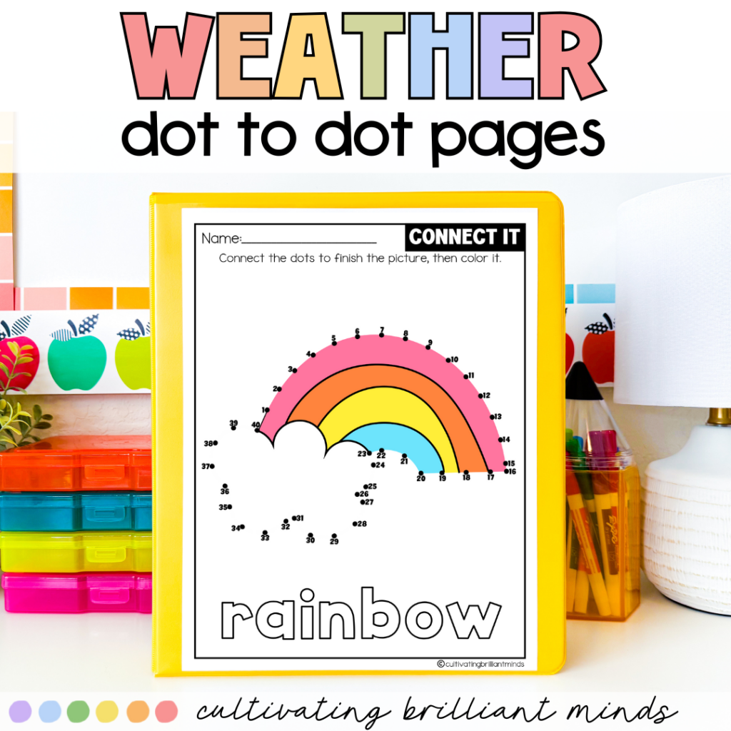 Weather Connect the Dots Worksheets | Dot to Dot | Fine Motor Skills ...
