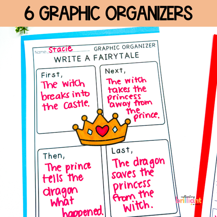 Fairy Tale Writing Prompts Graphic Organizers Writing Pages K, 1st, 2nd ...