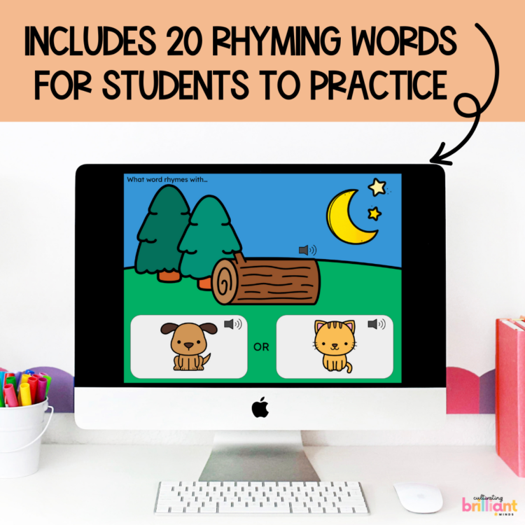 Digital Rhyming Words Interactive Game Google Slides Rhyming Activities ...