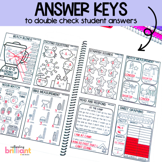 First Grade Summer Review Packet Worksheets 1st Grade End of the Year Activities - Cultivating ...
