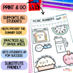 First Grade Summer Review Packet Worksheets 1st Grade End of the Year Activities - Cultivating ...