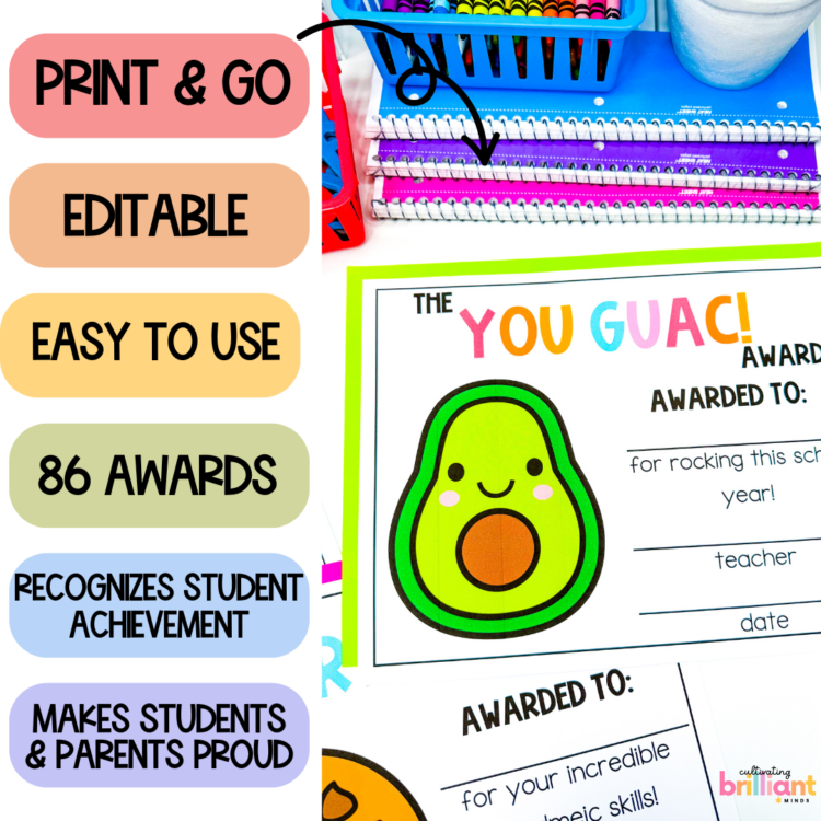 Editable End of the Year Student Awards | Award Certificates ...