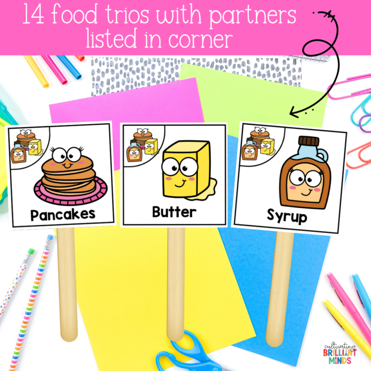 Partner Food Pair Up Set Cards Groups of 3 | Back to School Partner ...