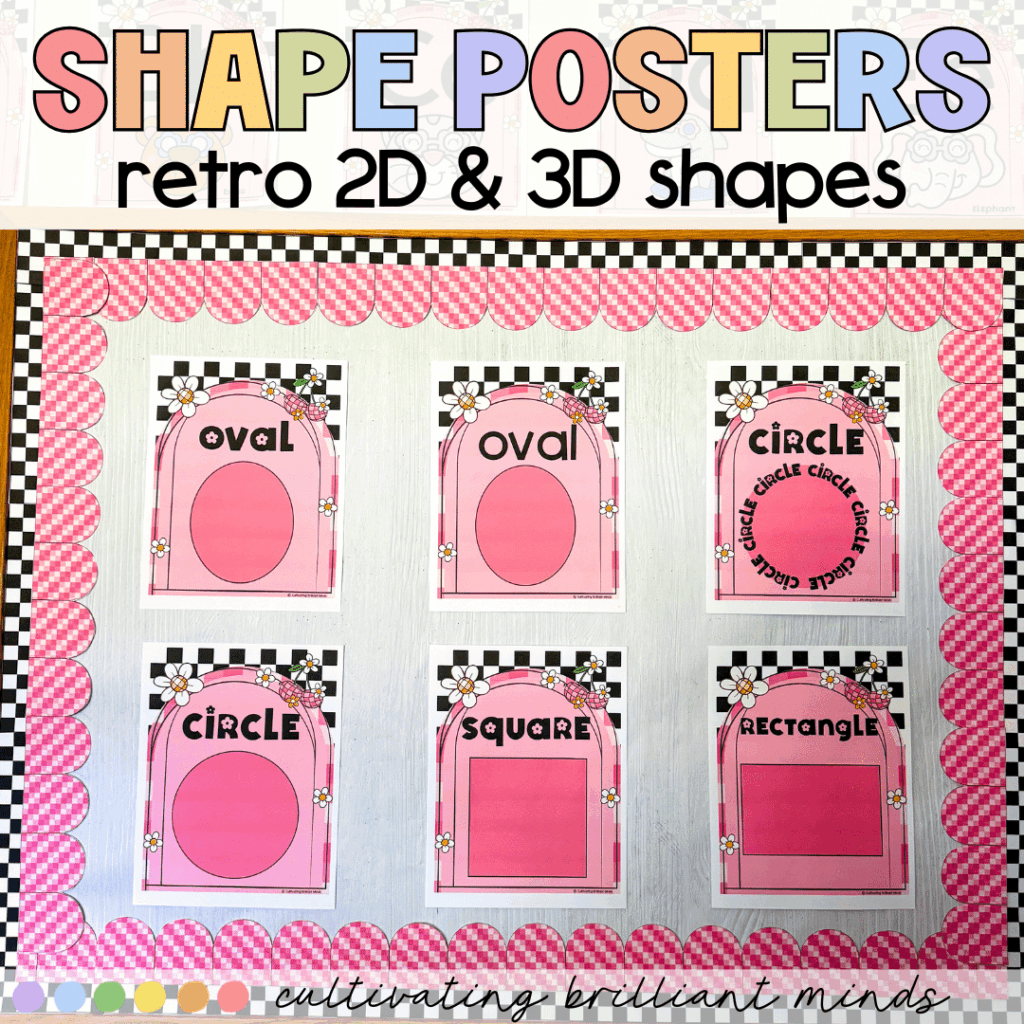 Retro 2D & 3D Shapes Posters Classroom Decor Classroom Design Classroom ...
