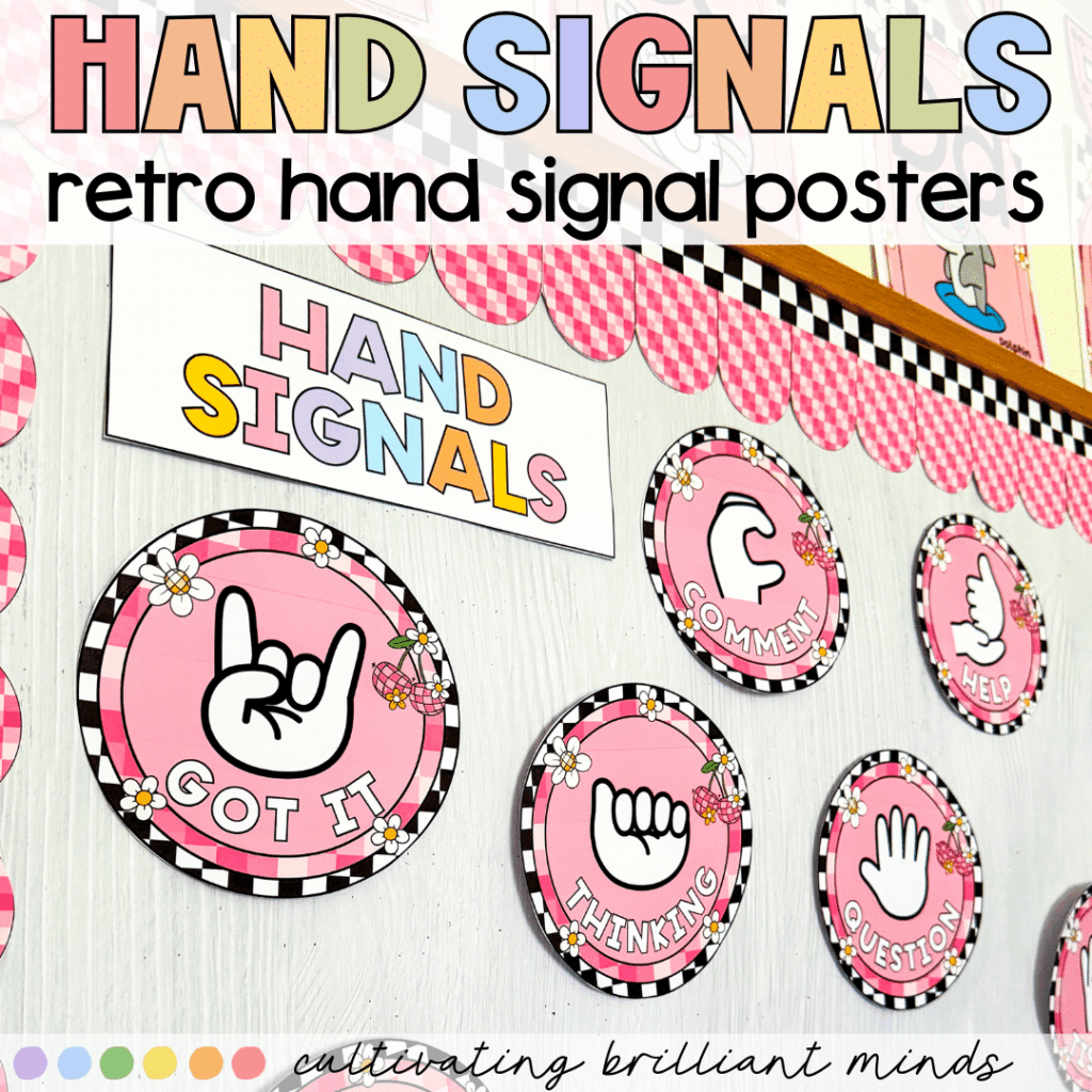 Retro Hand Signal Posters | Classroom Decor Design | Back to School ...