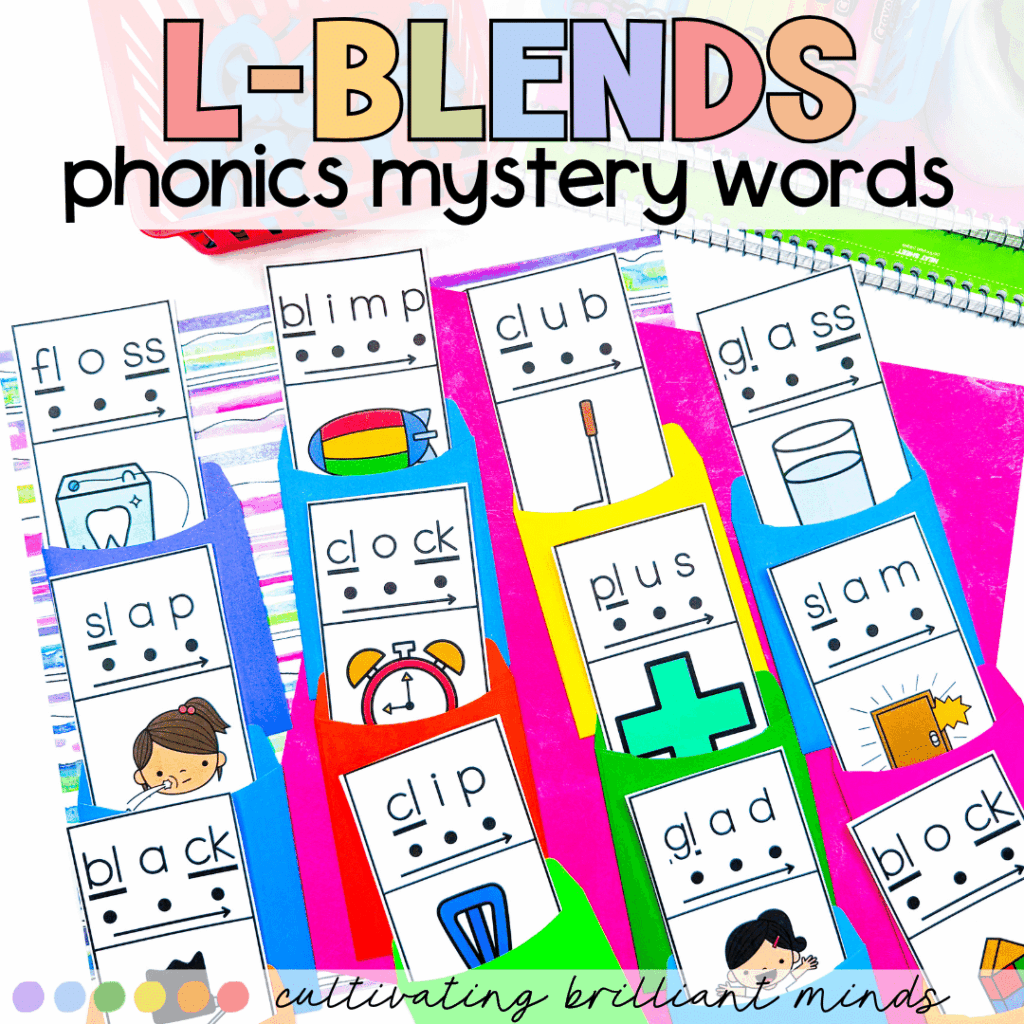 L-Blends Mystery Words | Literacy Center | Self-Checking | Science of ...