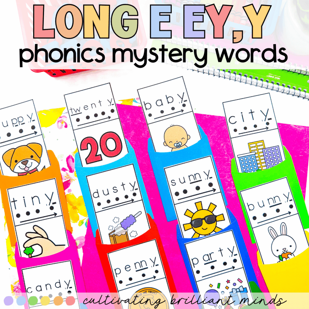 Mystery Words Long E: EY, Y | Literacy Center | Self-Checking | SoR ...