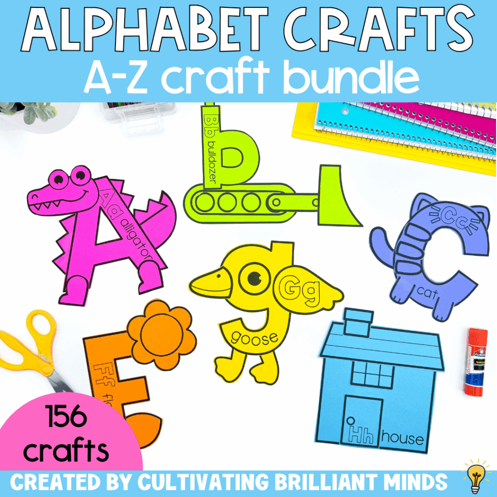 Kindergarten A to Z Alphabet Crafts Printable Worksheets Uppercase ...