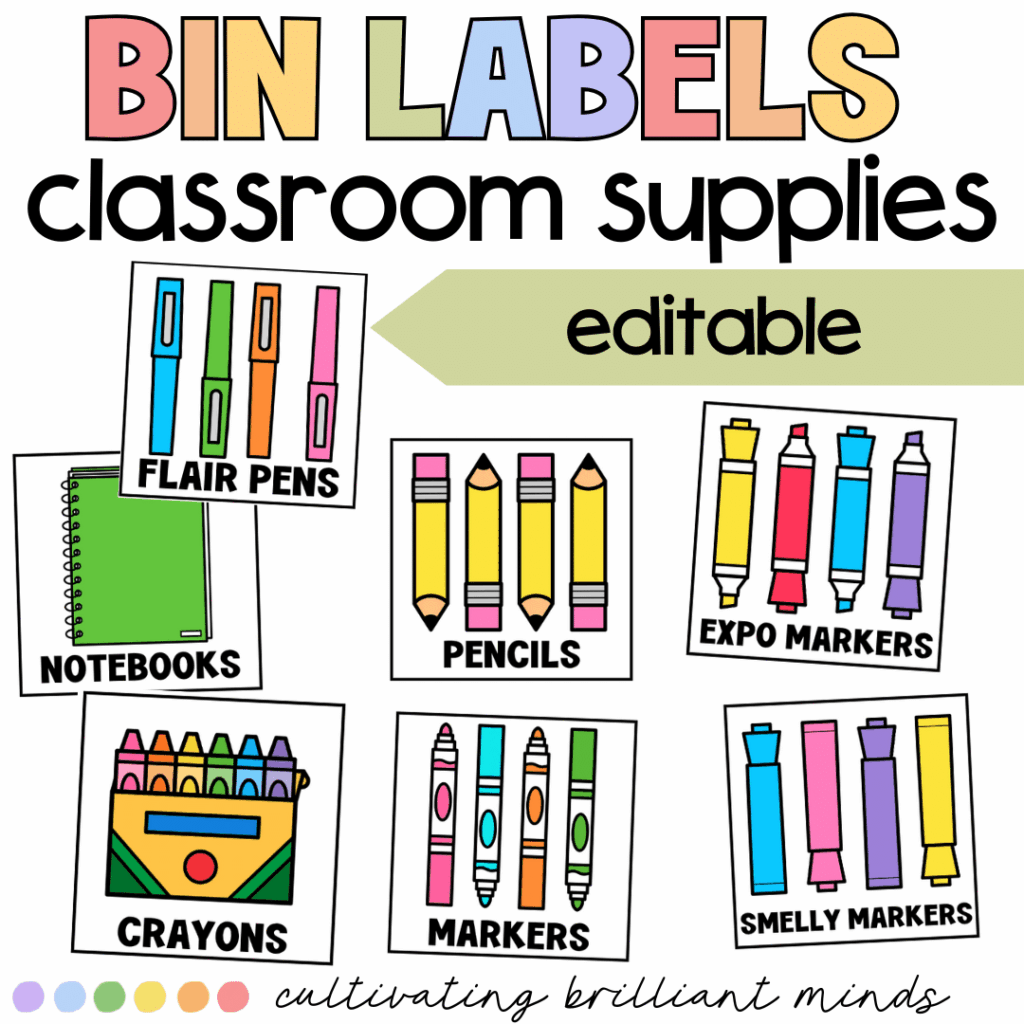 Classroom Supply Bin Labels | Classroom Organization | Editable ...