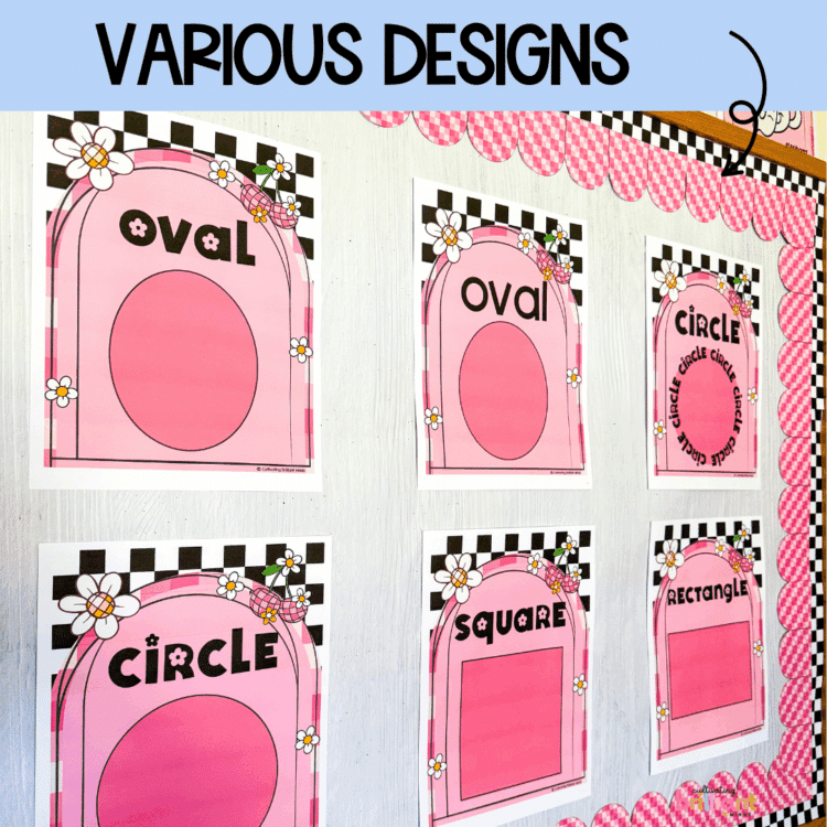 Retro 2D & 3D Shapes Posters Classroom Decor Classroom Design Classroom ...