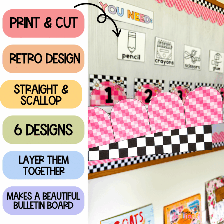 Retro Bulletin Board Borders | Classroom Decor | Back to School ...