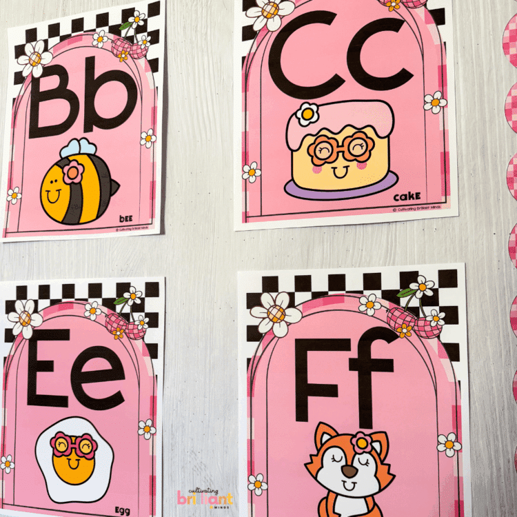Retro Alphabet Posters Back to School Classroom Decor Handwriting ...