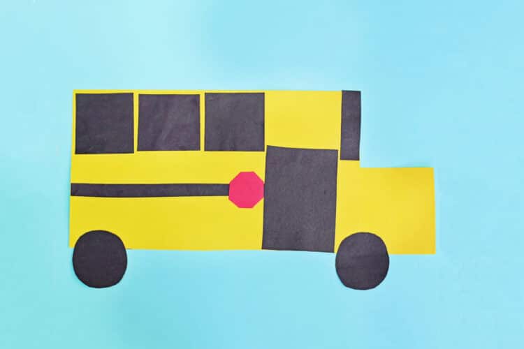 Basic Shapes School Bus Craft for Kids: An Easy Back to School Craft ...