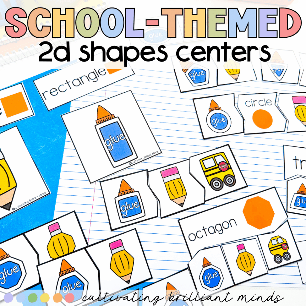 Back to School 2D Shape Math Centers | K/1 Math Center | 2D Shapes ...