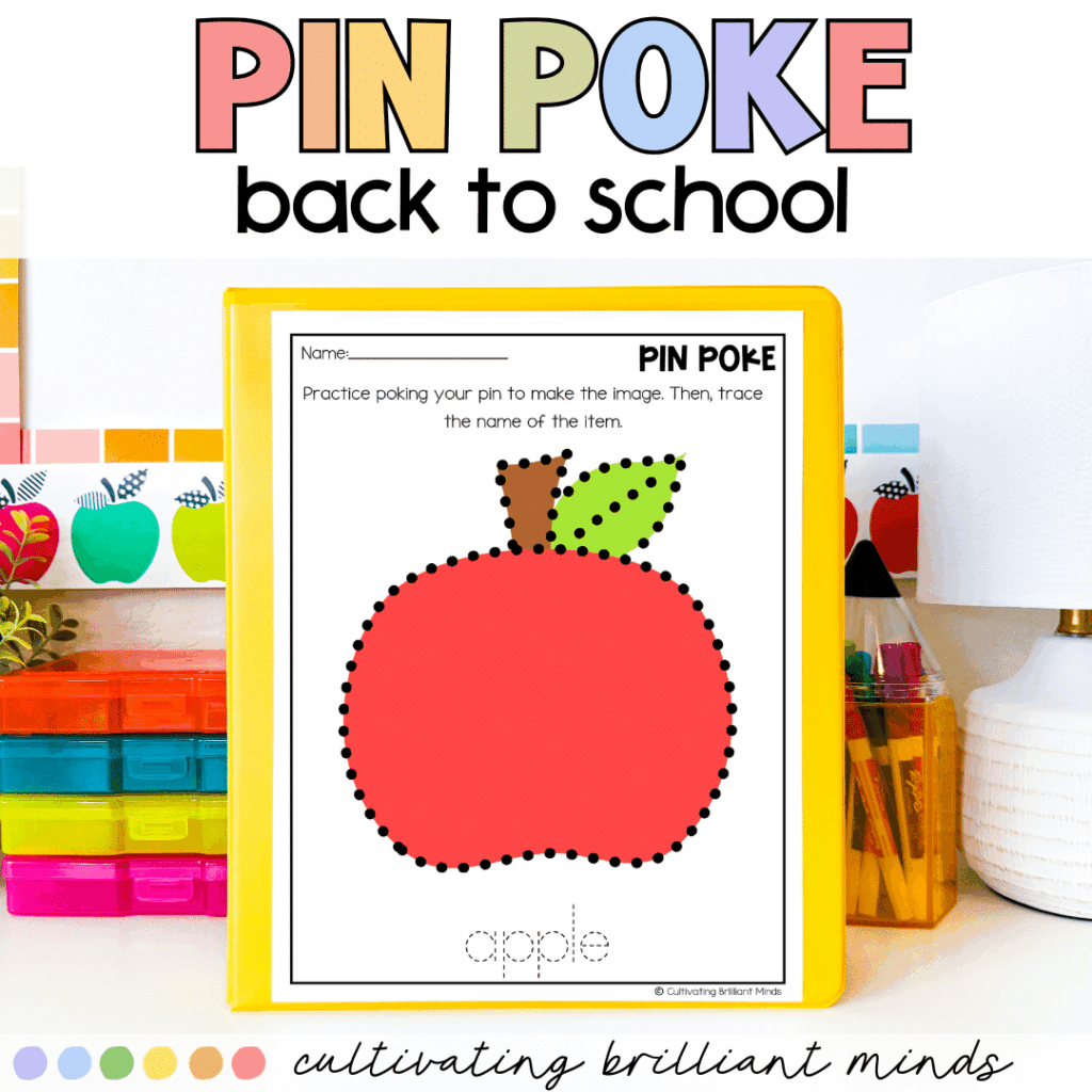 Back to School Fine Motor Pokey Pin Poke Mats | Fine Motor Skills ...