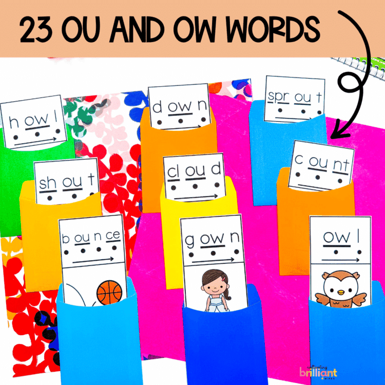 Diphthongs OU OW Mystery Words Literacy Center Self-Checking Science of ...