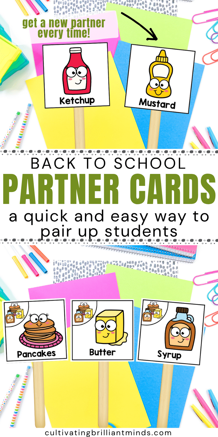 The Best Food-Themed Partner Pair-Up Cards For The Classroom ...