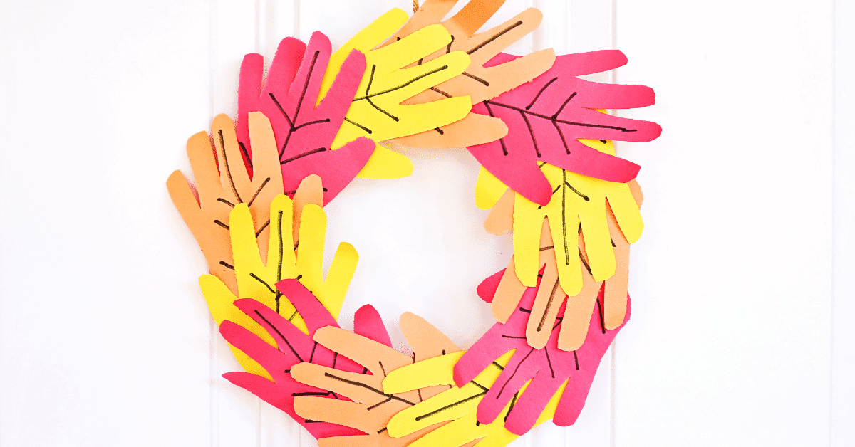 Handprint Fall Wreath Craft for Kids: A Keepsake Handprint Craft ...