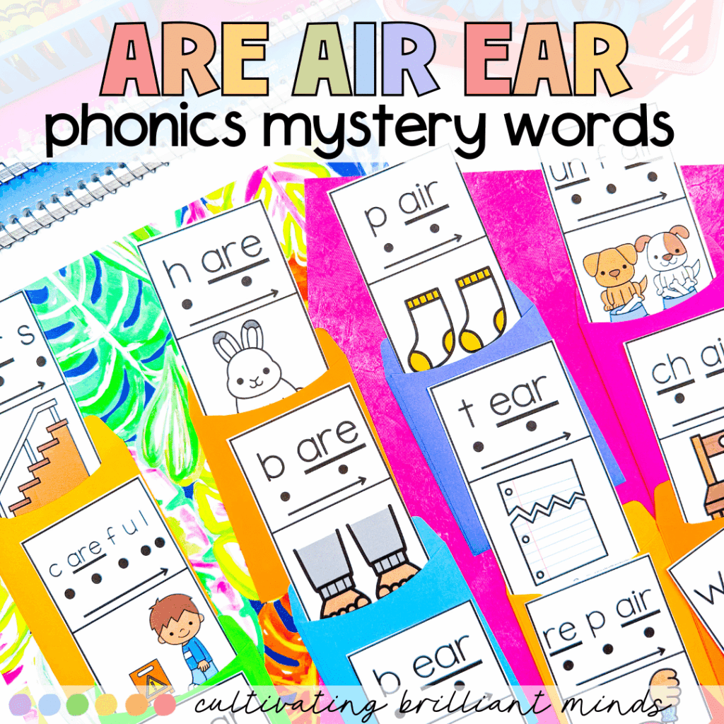 /âr/ AIR EAR ARE Phonics Centers & Worksheets | Phonics Activities SoR ...