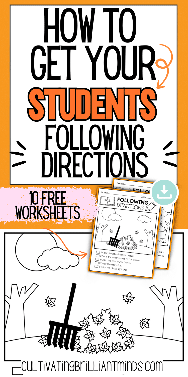 Fall Following Directions Worksheets: Fun, Seasonal Practice for ...