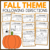 Fall Following Directions Worksheets: Fun, Seasonal Practice for ...