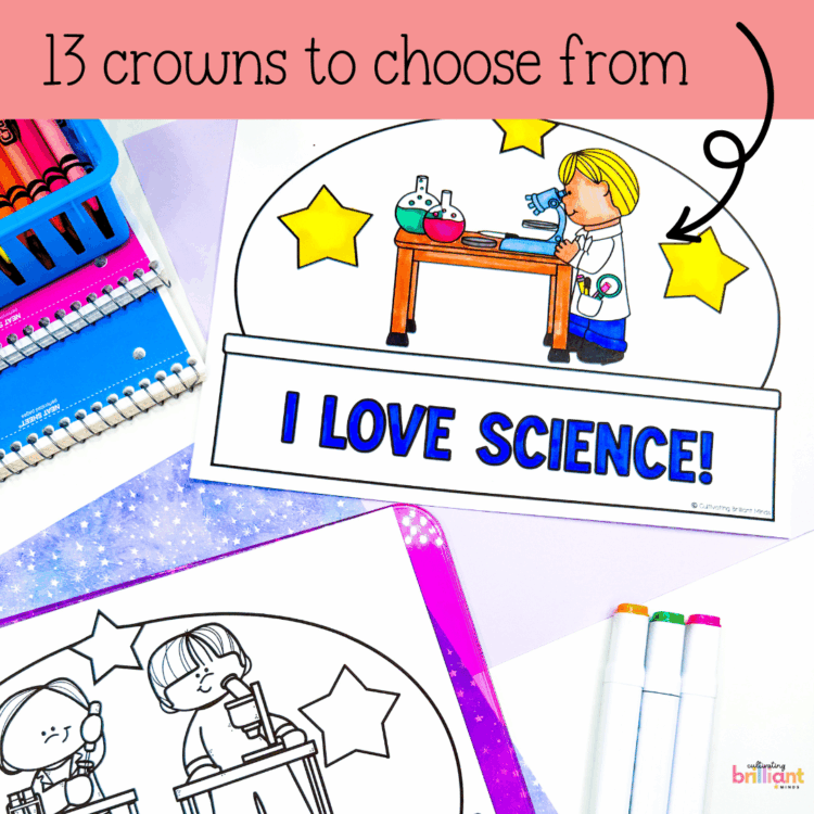 I Am A Scientist Crown Crafts | Science Crowns | Scientist Activities ...