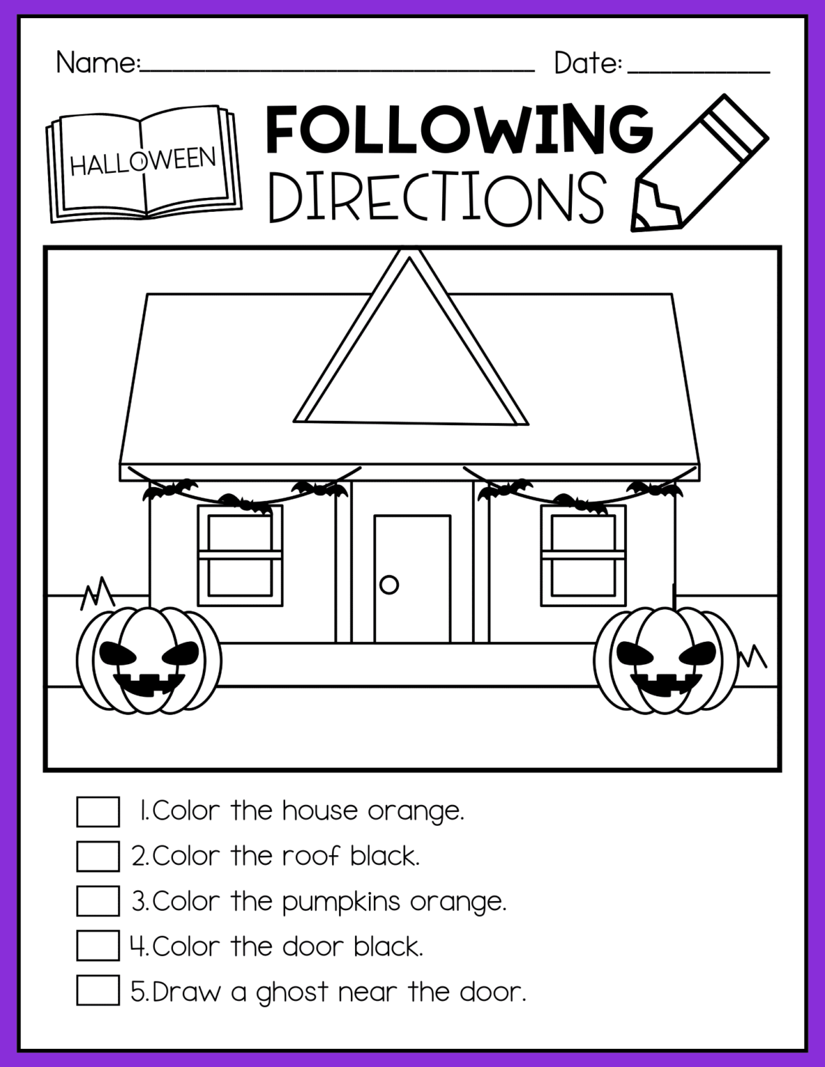 Halloween Following Directions Worksheets: How To Practice Following ...