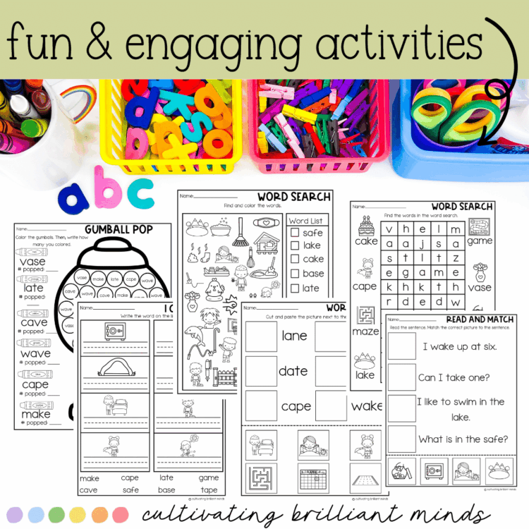CVCe Long A A_E Phonics Centers | Literacy Centers | Kindergarten ...