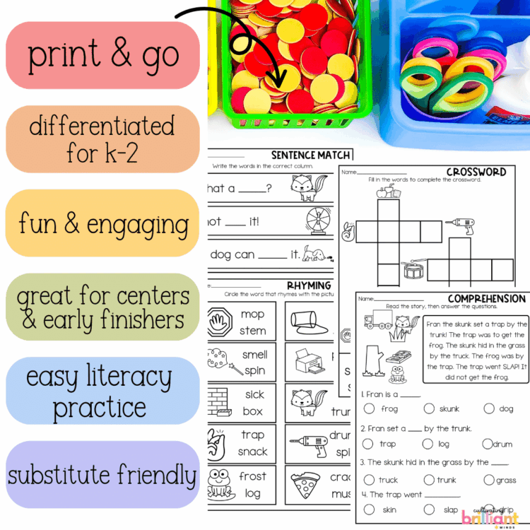R- and S-Blends Phonics Worksheets | No Prep Phonics Activities ...