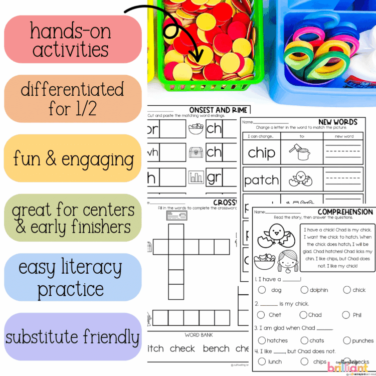 Digraphs/Trigraph Phonics Centers | Literacy Centers | Kindergarten ...