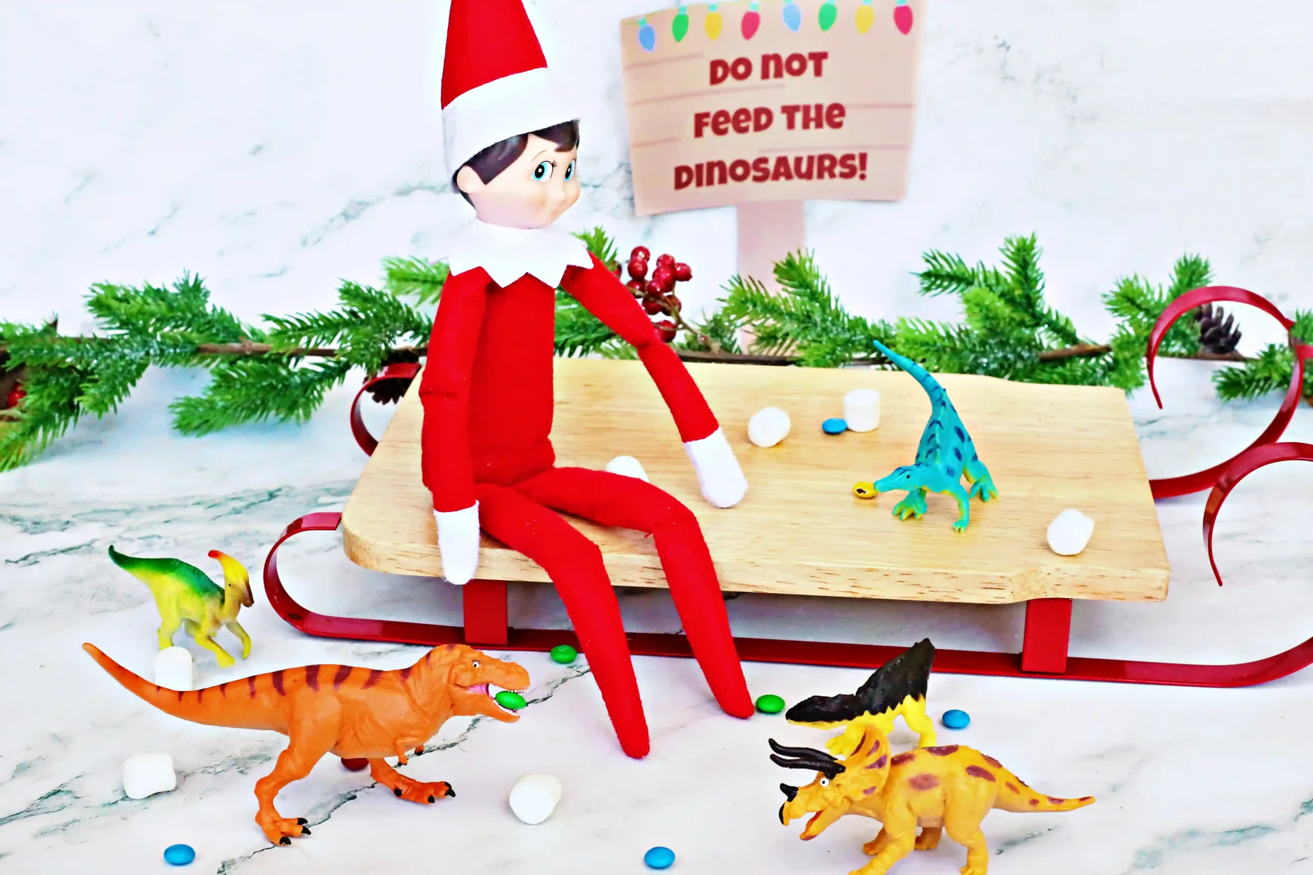 Funny Elf on the Shelf Idea: Do Not Feed the Dinosaurs Printable ...