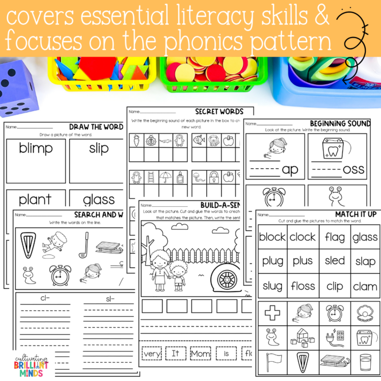 L-Blends Phonics Worksheets No Prep Phonics Activities | L Blends 1st ...