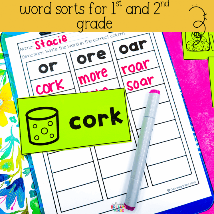 R-Controlled Word Sort Phonics Center | OR, ORE, OAR | Phonics ...