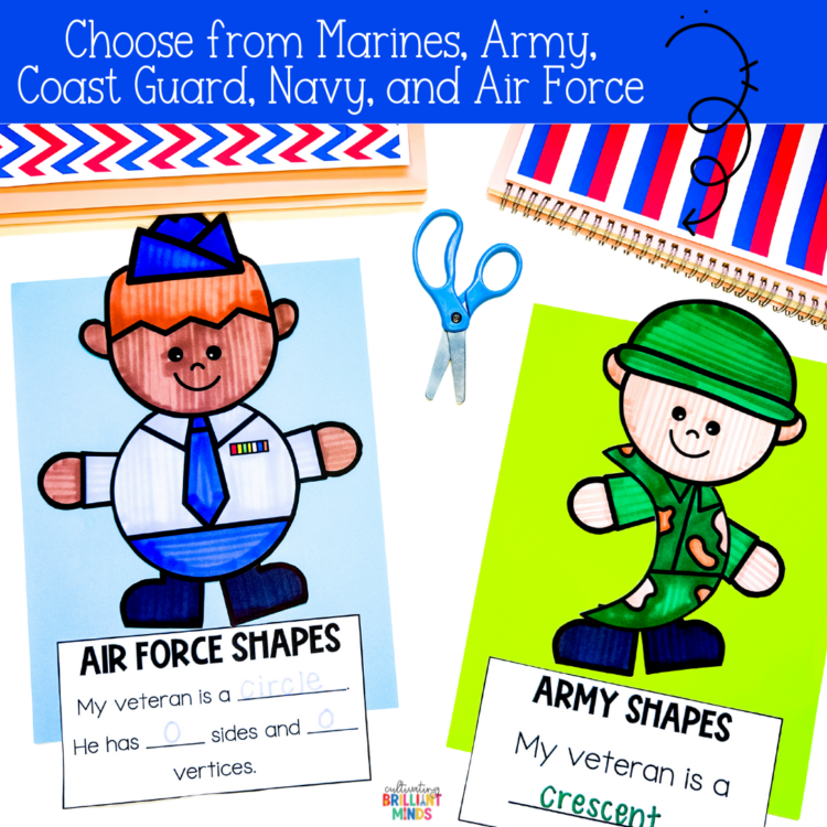 Veteran’s Day 2D Shape Craft | Coloring Craft | Build A Shape Craft ...