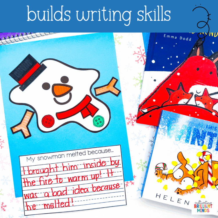 Winter Melted Snowman Craft | Bulletin Board Winter Activity Writing ...
