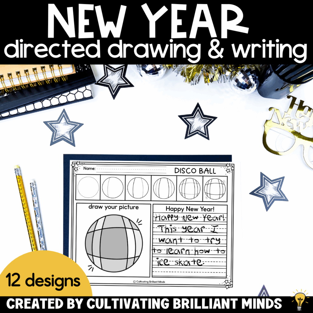 New Year’s Eve Directed Drawing Activities Writing Prompts Writing ...