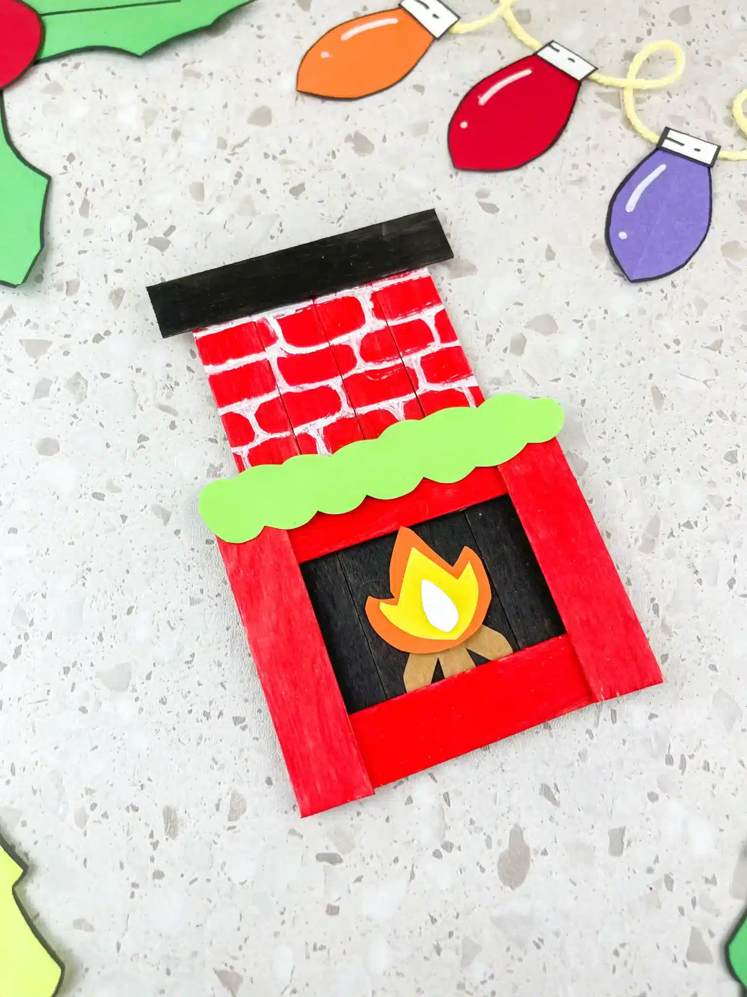 Fireplace Popsicle Stick craft: A Cozy Christmas Craft for Kids ...