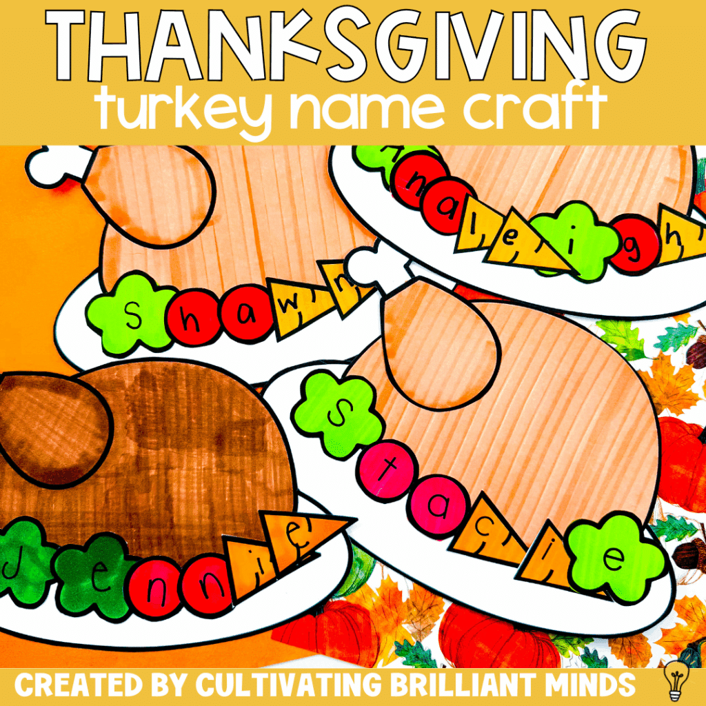 November Turkey Name Craft Thanksgiving Activity & Craft Bulletin Board ...