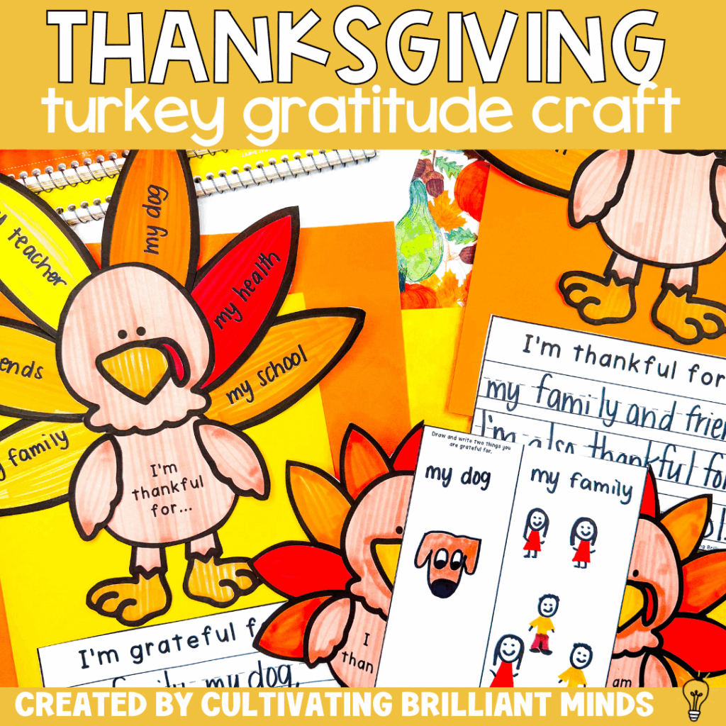 Thanksgiving Turkey Gratitude Craft | Thanksgiving Activity Gratitude ...