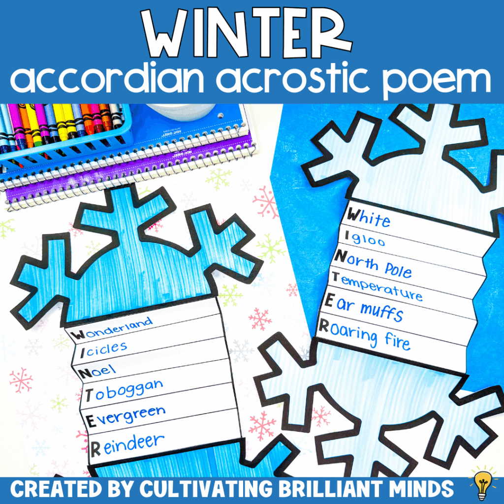 Winter Snowflake Acrostic Poem Craft Winter Craft January December ...