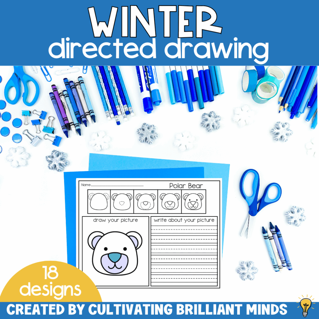 Winter Directed Drawing Activities Writing Prompts No Prep Writing ...
