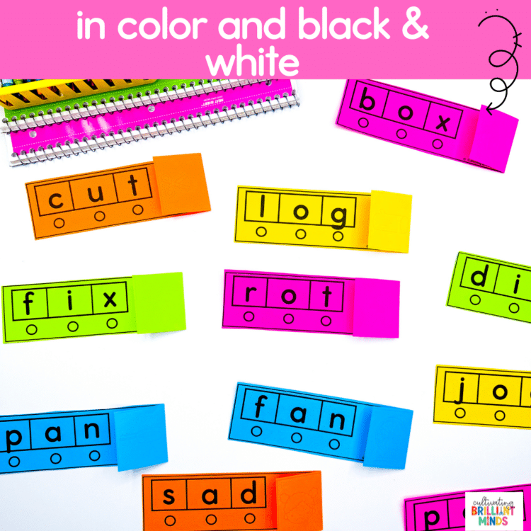 CVC Words Phonics Strips | Literacy Center | Self-Checking | Science of ...